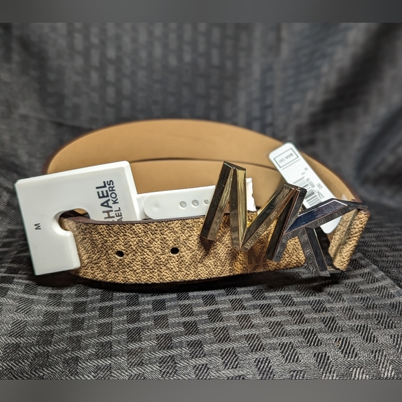 MICHAEL Michael Kors | Accessories | Womens Tan Mk Michael Kors Logo ...